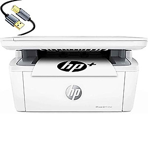 HP Laserjet MFP M140we Wireless All-in-One Monochrome Laser Printer for Home Office, White - Print Copy Scan - 21ppm, 600 x 600 dpi, and Bonus 6 Months Instant Ink, Cbmou Printer_Cable
