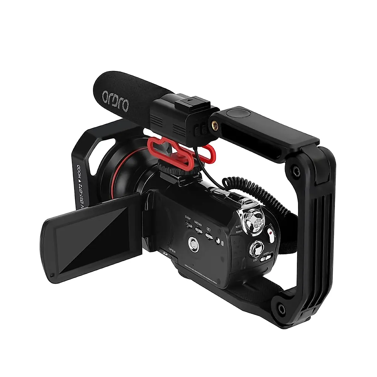 ORDRO AC3 Ultra HD 4K Camcorder Digital Zoom Video Camera 1080P 60FPS IR Night Vision, IPS Touch Screen, Vlog Recorder with Microphone,Wide Angle Lens, Lens Hood,Stabilizer, 64GB Memory Card