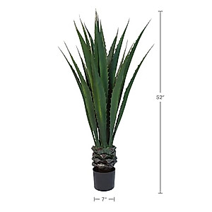 Pure Garden Giant Agave Fake Plant - 52-Inch Faux Succulent with Pot - Artificial Trees Blend Southwestern Style with Modern Home Decor
