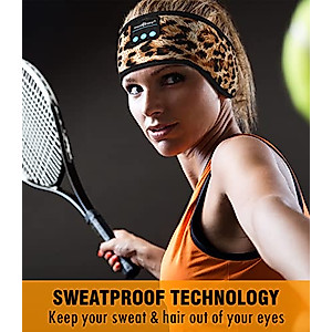 MUSICOZY Sleep Headphones Bluetooth Sports Headband, Wireless Music Sleeping Headphones Sleep Eye Mask Earbuds for Side Sleepers Workout Running Insomnia Travel Yoga Office, Pack of 2