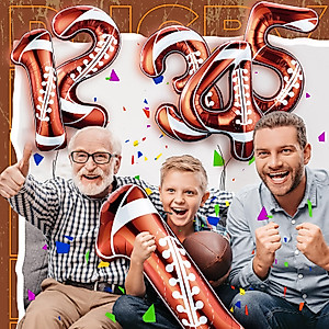 Wiwiqing 40 Inch Football Birthday Balloon, Number 1, Polyester Film, Unisex, for Sport Themed Parties