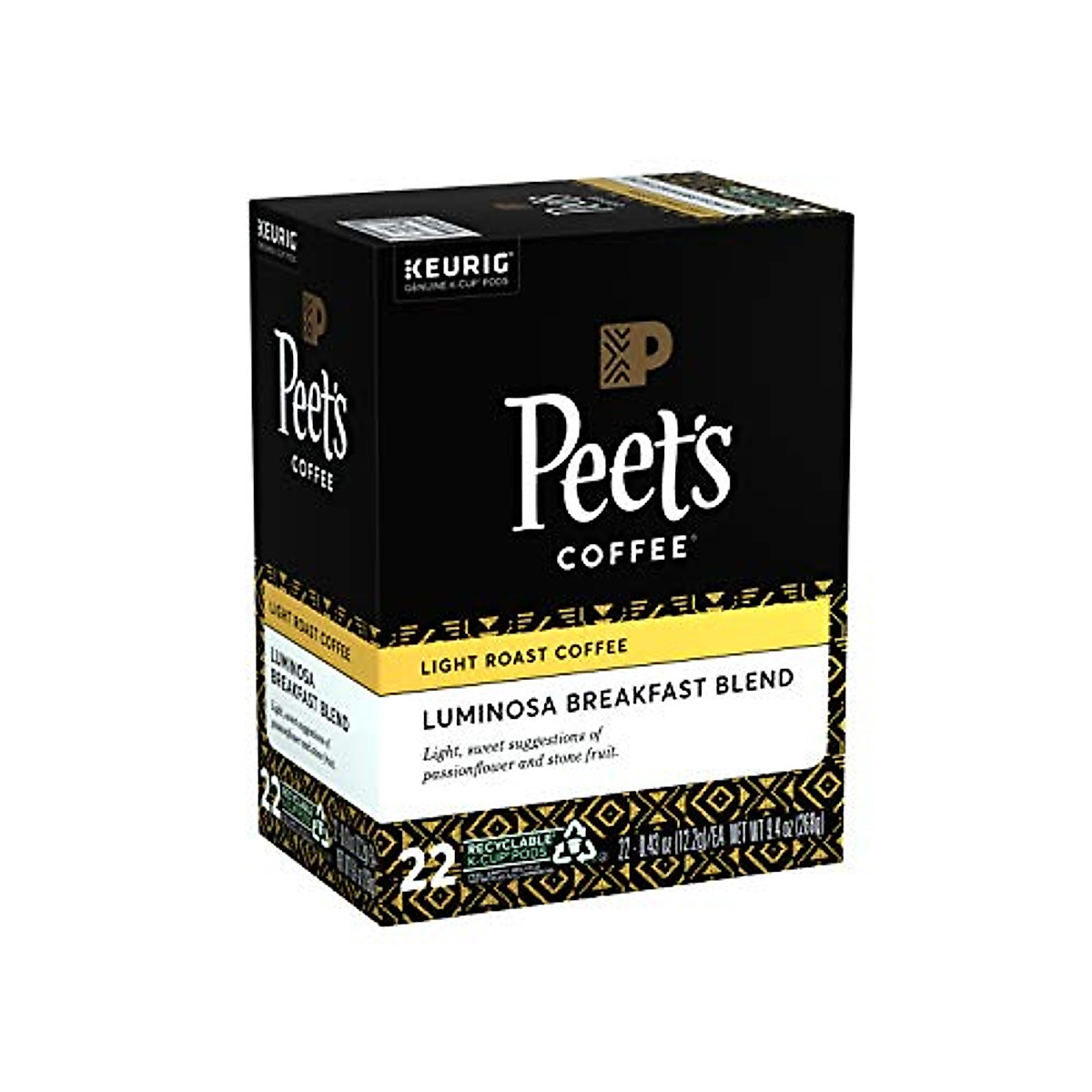 Peet’s Coffee Luminosa Breakfast Blend K-Cup Coffee Pods for Keurig Brewers, Light Roast, 22 Pods