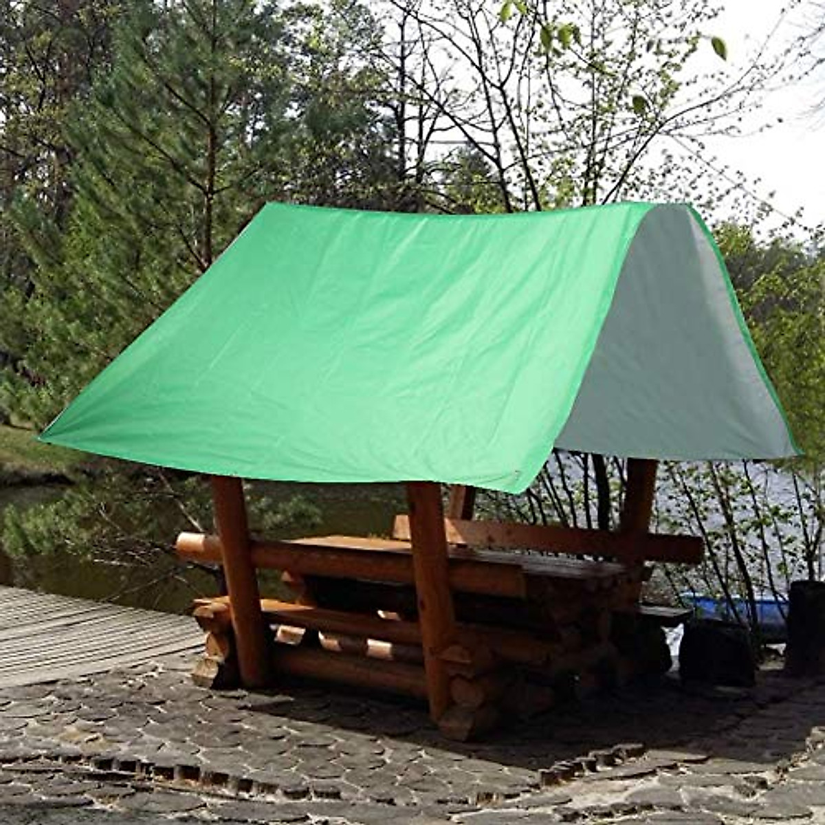AUNMAS Outdoor Swing Patio Swing Square Canopy Kids Playground Roof Shade Canopy Cover Replacement Tarp Sunshade for Garden, Green(1#)