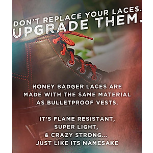 Mercury + Maia Honey Badger Boot Laces Heavy Duty w/Kevlar - Made in USA - Thick Bootlaces for Work and Hiking Boots - Brown Nat, 54 in (1p)