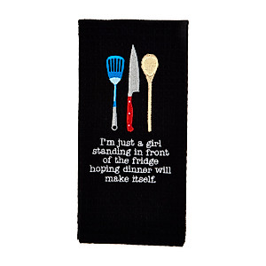 Mud Pie Circa Kitchen Waffle Weave Towel, Fridge, 26" x 16.5"