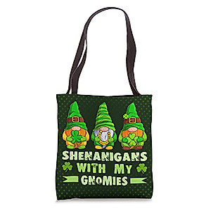 St Patricks Day, funny gnomes, green pattern Tote Bag