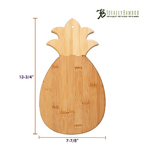 Totally Bamboo Pineapple Shaped Bamboo Serving and Cutting Board, 14-3/8" x 7-1/2"