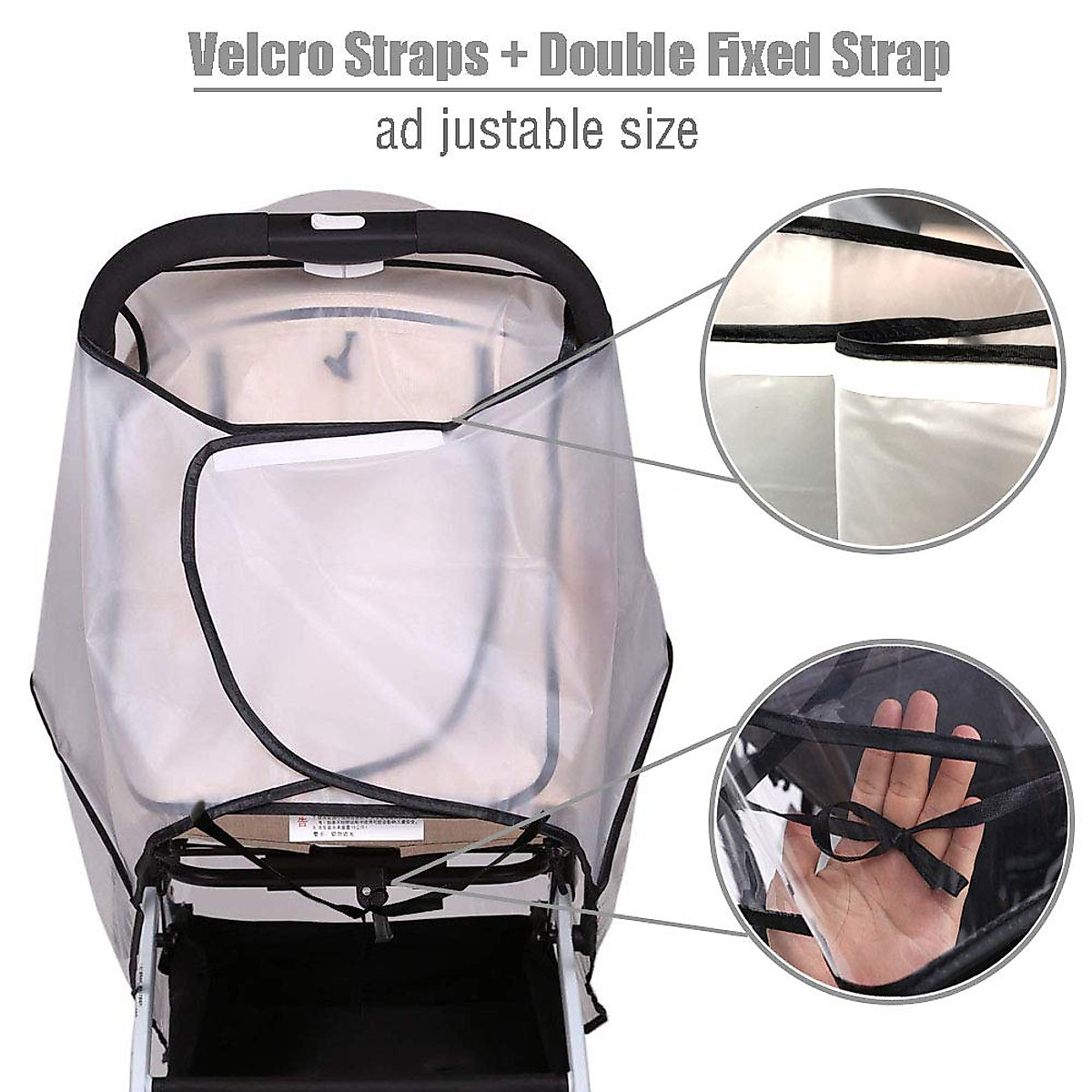 Stroller Rain Cover by Hombae, Universal Baby Stroller Weather Shield, Waterproof Stroller Cover, Travel Umbrella Stroller Wind Dust Shield, Stroller Cover for Rain, Food Grade EVA, Eye Protect