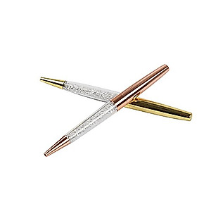MengRan Rose Gold Pen Diamond Crystal Ballpoint Pens (Pack of 12)(rose gold)