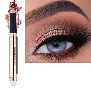 Nude Eyeshadow Stick Makeup pen, Cream Shimmer Smooth Eyes hadow Pencil Palette, Hypoallergenic Waterproof Long Lasting Highlighter, Eye Liner Pen, Multi-Dimensional Eyes Look