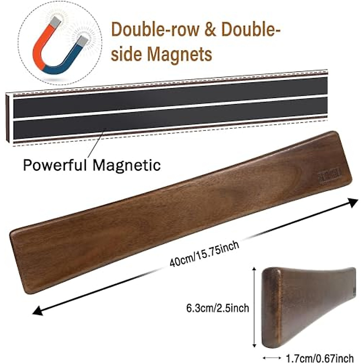 DDF iohEF Knife Set with Knife Strip, 8 Piece Professional Kitchen Knife Set, German High Carbon Stainless Steel Chef Knives Set with Magnetic Knife Holder for Wall