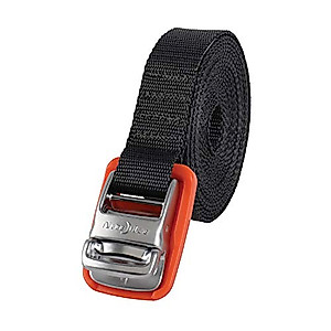 Nite Ize CamJam Tie Down Strap - Tie Down Ratchet Straps - Straps for Trucks & Cars - Tie Downs for Luggage, Camping Gear & Other Loads - Moving Supplies - 12 ft Strap, Orange (Pack of 1)