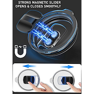 2PCS 30 oz Tumbler Lid for YETI, with 3 Black Magnetic Slider Replacement, Replacement Cup Lids Covers Compatible for YETI 30 oz Tumbler, 14 oz Mug and 35 oz Straw Mug