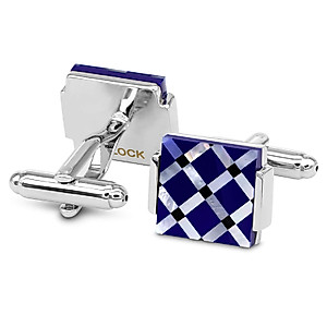 VIILOCK Business Wedding Mother of Pearl Cufflinks for Men Unique Onyx Stripe Tuxedo Cuff links Mens