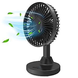 USB Desk Fan,Small Table Fan Oscillating Fan Head Rotating Adjustment Portable Mini Personal Fan 3 Speeds Strong Wind Quiet Desktop Table Cooling Fan for Home Office Table Dorm Outdoor Camping Travel