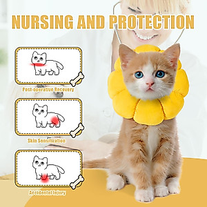 HOMBYS Soft Dog Cone for Dogs and Cats, Cute & Fluffy Flower Shape for Claming Dog, Adjustable Dog Collar Alternative After Surgery, Protective Elizabethan Collar for Dogs Recovery & Stop Licking, L