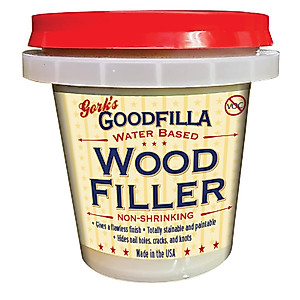 Water-Based Wood & Grain Filler - White - 8 oz By Goodfilla | Replace Every Filler & Putty | Repairs, Finishes & Patches | Paintable, Stainable, Sandable & Quick Drying