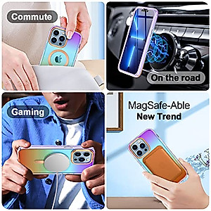 Rancase for iPhone 13 Pro Max Case Compatible with MagSafe,Built with Screen Protector Full Body Shockproof Stronger Magnetic Attraction Women Girls Cover for Apple iPhone 13 Pro Max,Purple