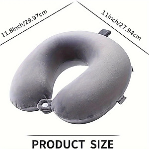 Travel Neck Pillow - Memory Foam Pillow Support Pillow,Luxury Compact & Lightweight Quick Pack for Camping,Sleeping Rest Cushion (Grey)