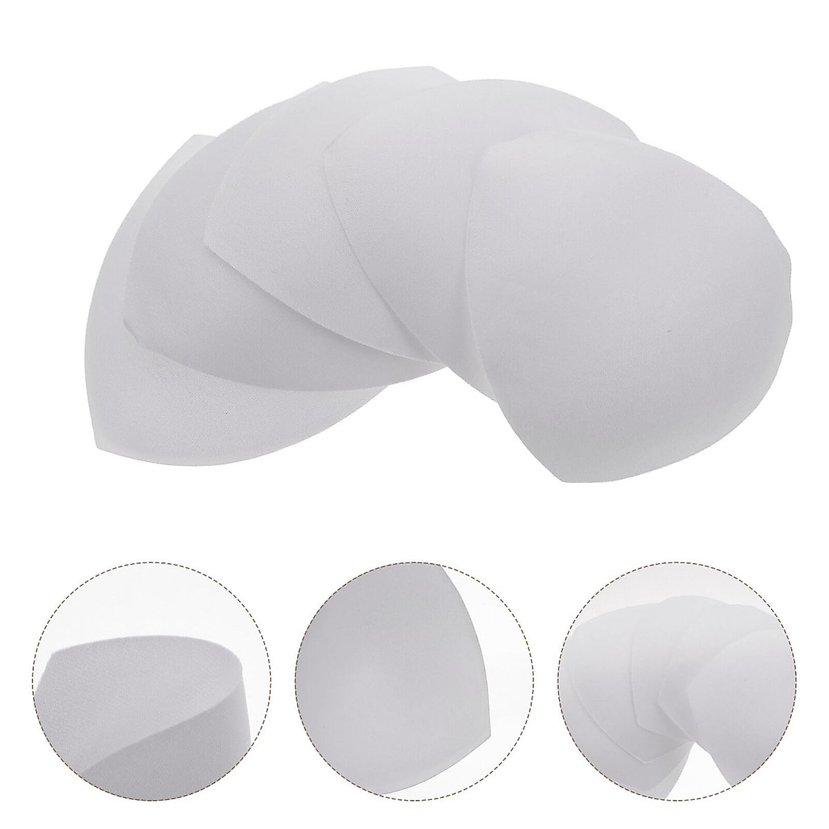 FENICAL 3 Pairs Women Foam Bra Pads Insert Removable Triangle Bra Enhancer Cup for Swimwear Sports Bra Bikini (White)