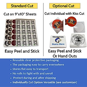 150 avgrafx Custom Stickers Personalize Your own Business Stickers Labels Vinyl Round Waterproof Your Text Text, Image, Business Logo Great for Cups Food Contains Bags Restaurants and bakery (1.5 x1.5 Round)