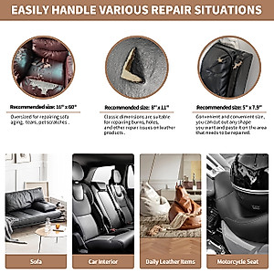 ONine Leather Repair Patch,Self-Adhesive Couch Patch，Multicolor Available Scratch Leather 5X7.9 Inch Peel and Stick for Sofas, Car Seats Hand Bags Jackets (Ink Black)