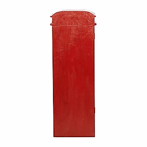 Deco 79 Wooden Telephone Room Storage Unit Vintage London Booth 2 Shelf Storage Cabinet, Accent Cabinet 11" x 9" x 30", Red