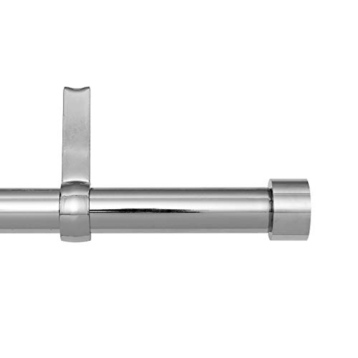 Umbra 245976-889-REM Cappa 1-Inch Curtain Rod, Includes 2 Matching Finials, Brackets & Hardware, 66 to 120-Inches, Polished Silver