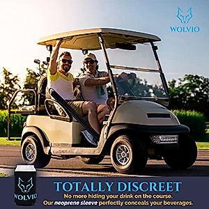 Super Large Golf Beer Sleeve for Golf Bag with 7 Reusable Cold Packs - XL-Size: 9 Cans Golf Cooler Bag - Great Golf Gift - Golf Bag Beer Cooler Sleeve - with Detachable Strap - Original Black