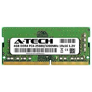 A-Tech 4GB Memory RAM for Dell Alienware Area 51M R2 - DDR4 3200MHz PC4-25600 Non ECC SO-DIMM 1Rx16 1.2V - Single Laptop & Notebook Upgrade Module (Replacement for AA937597)