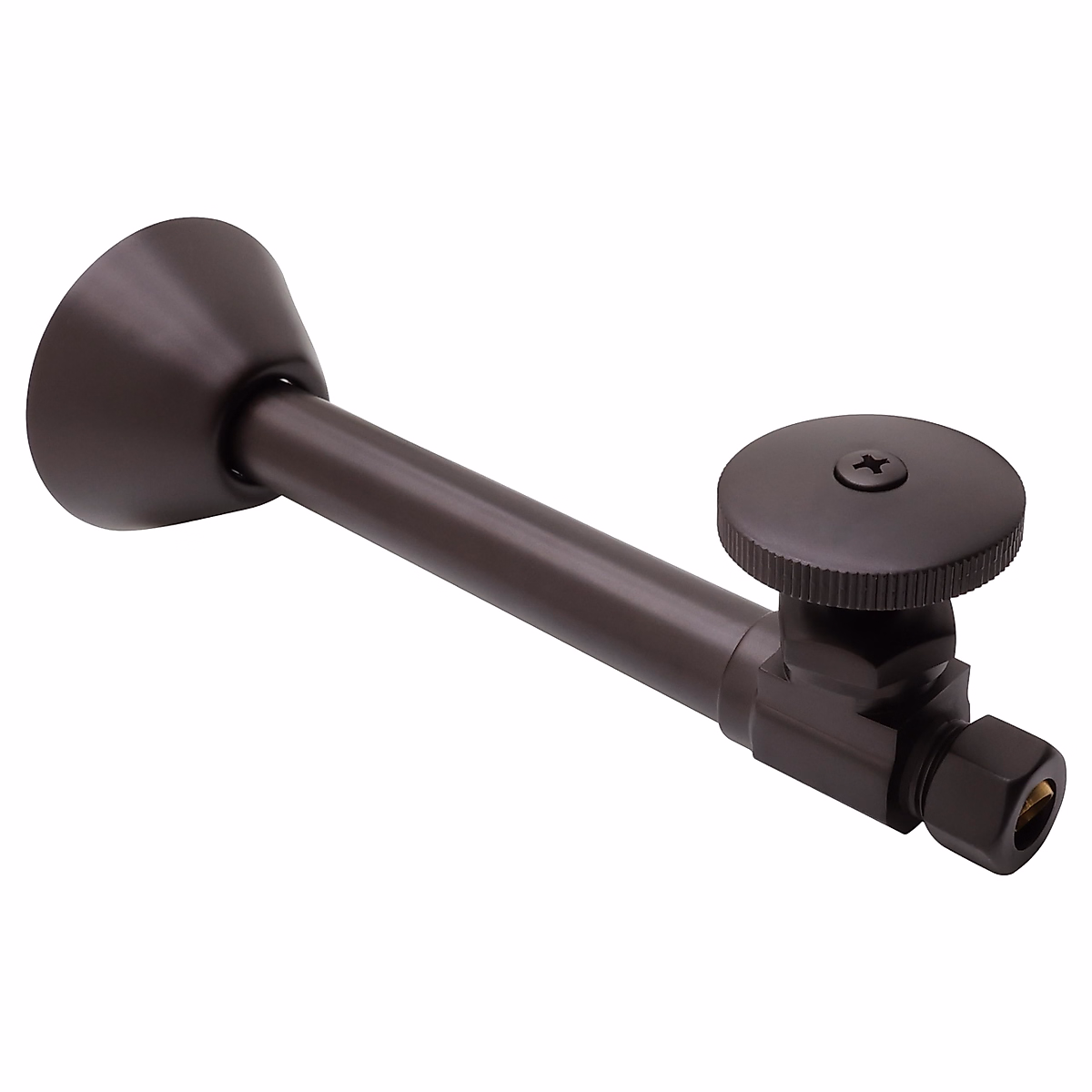 Westbrass D1114-12 D1114 Round Handle Straight Stop 1/2" Copper Sweat x 3/8" OD Comppression Outlet, Oil Rubbed Bronze