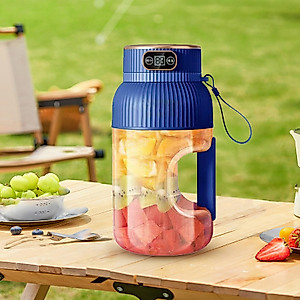 oxcuuka Multifunctional Portable Juicer Cup With Digital Display, Personal Portable Blender Rechargeable for Shakes and Smoothies, Fruits and Veggies - 900ml ﻿ Green single cup with single lid