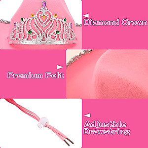 Dollger Preppy Pink Cowgirl Hat for Women and Teenage Girls As Party Cowboy Hats with Pink Glasses