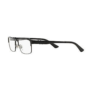 Polo Ralph Lauren Men's PH1147 Rectangular Prescription Eyewear Frames, Matte Black/Demo Lens, 56 mm