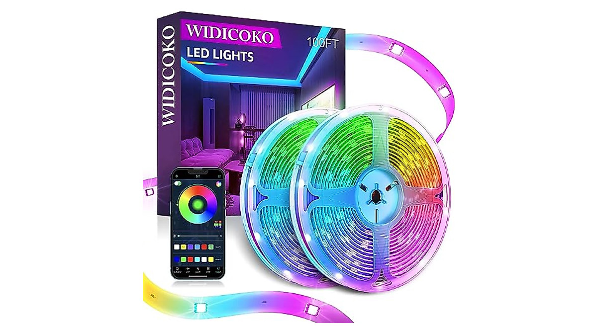 LED Strip Lights for Bedroom - 100ft RGB Color Changing Lights