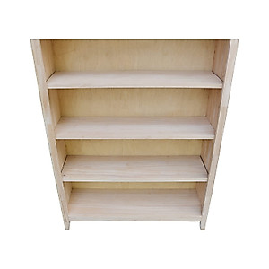 International Concepts 38" Wide Shaker Bookcase - 72 in H - Unfinished