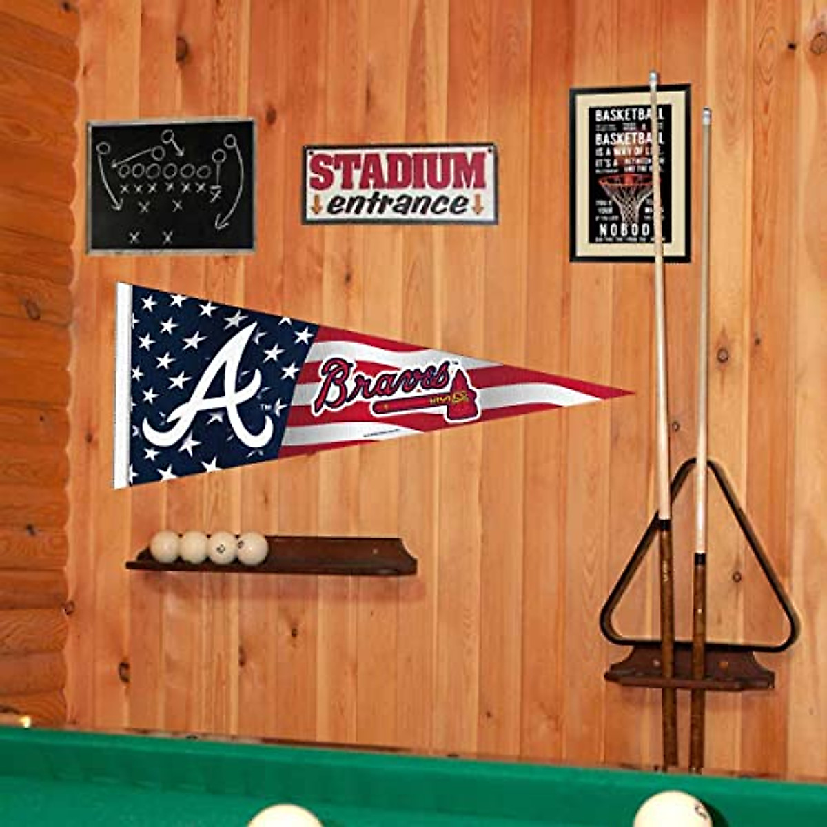 WinCraft Braves Nation USA Stars and Stripes Pennant Full Size Pennant Flag