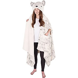 Cozy Critter Wrap Blanket for Adult|Cute Animal Designs |Super Soft and Warm| Oversized Blanket - Critter Wrap Fox