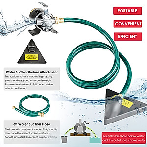 Water Transfer Pump, 115V 1/10HP 330GPH Utility Water Pump Electric With 6ft Suction Hose Kit, Portable Small Water Pump For Pool Draining, Removing Water From Rain Barrel, Aquariums, etc.