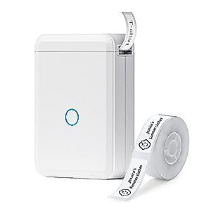 NIIMBOT D110 Thermal Label Makers with 1 Roll Tape, Portable Mini Wireless Bluetooth Sticker Printer for Home Office School Use, Mobile Phone Editable, Printable Width 0.47 inch, White