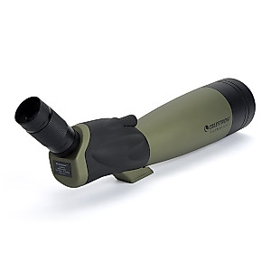 Celestron – Ultima 100 Angled Spotting Scope – 22 to 66x100mm Zoom Eyepiece – Multi-Coated Optics for Bird Watching, Wildlife, Scenery – Includes Soft Carrying Case & Heavy-Duty Altazimuth Tripod