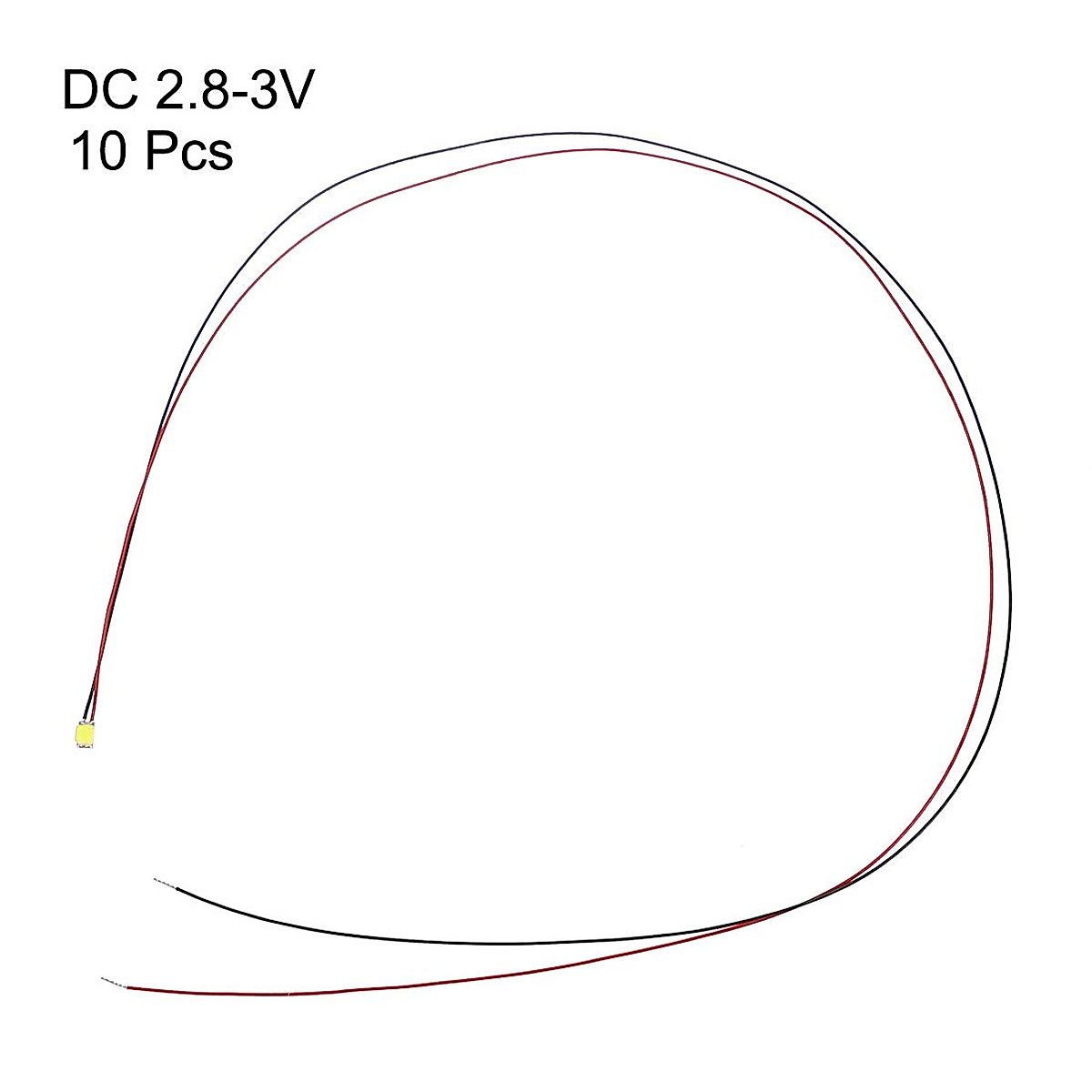 uxcell 10pcs Prewired 0805 White Surface Mounted Devices LED Light Emitting Diode - DC2.8-3V Micro Soldered Mini LED Light