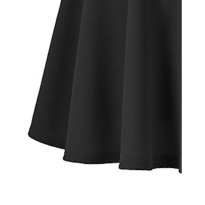 Urban CoCo Women's Basic Versatile Stretchy Flared Casual Mini Skater Skirt (X-Large, Black)