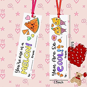3sscha 75pcs Valentine’s Day Color Your Own  Bookmarks Food Theme Kid Creative DIY Coloring Paper Bookmark Valentine Blank Paint Bookmarks for Teacher Student Valentines Art Gift Party Reward Supplies