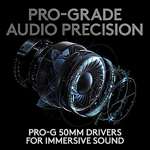 Logitech G PRO X Wireless Lightspeed Gaming Headset with Blue VO!CE Mic Filter Tech, 50 mm PRO-G Drivers, and DTS Headphone:X 2.0 Surround Sound