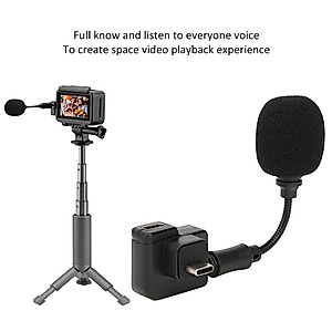 Archuu Mini Condenser Recording Microphone Audio Adapter for DJI for OSMO Action Sports Camera, Default