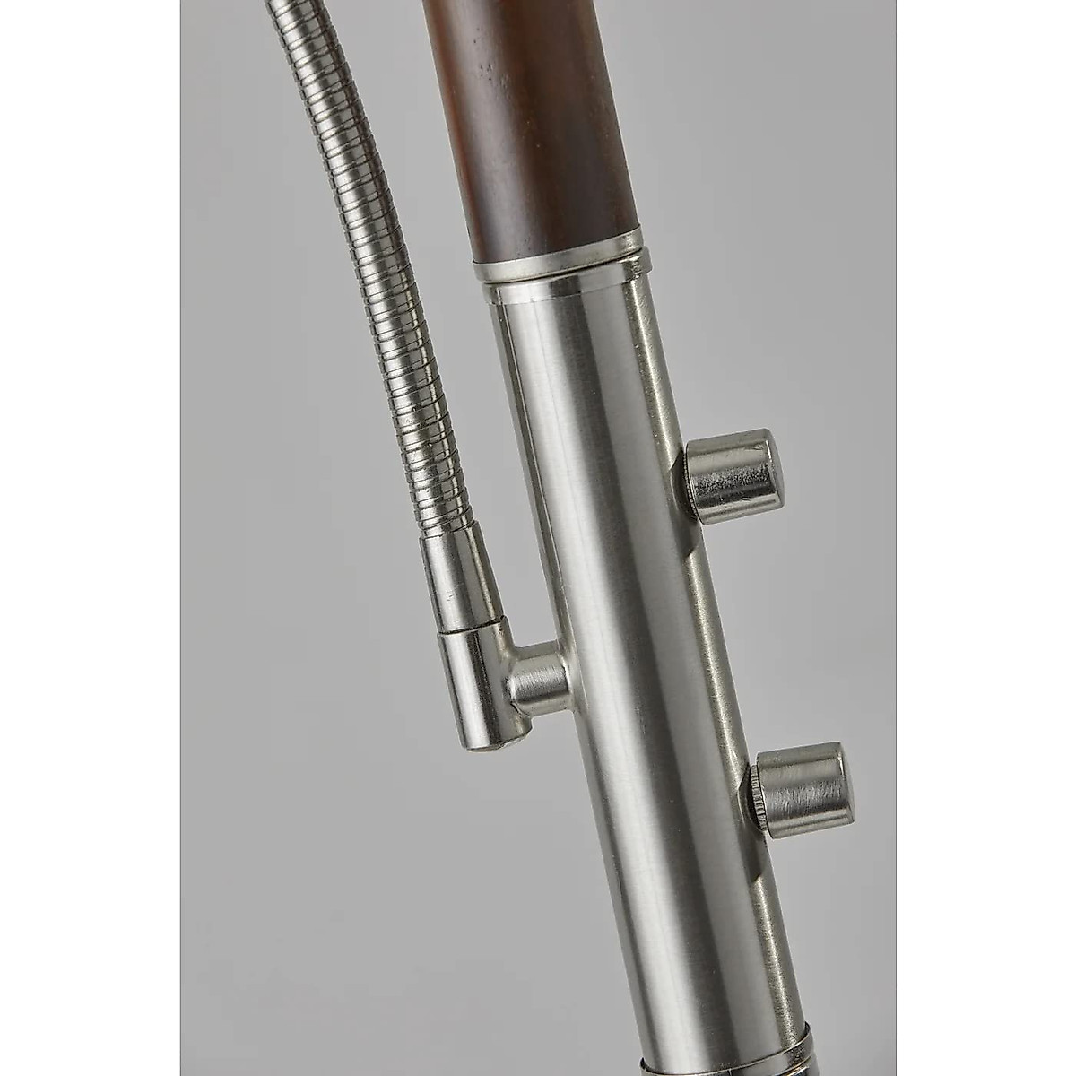 Adesso 4052-15 Lexington 71" Combo 2-Light Floor Lamp, Walnut, Smart Outlet Compatible