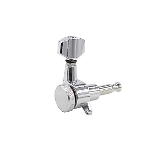 6R Inline Chrome Guitar Locking Tuners Tuning Pegs Keys Machine Heads Right Hand for Fender Stratocaster Telecaster Style Electric Guitar Chrome