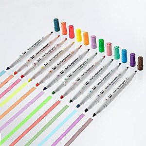 Mr. Pen- Dual Tip Highlighters, Pastel Colors, 12 Pack, Fine & Chisel Tip Highlighters Assorted Colors, Colored Highlighters, Highlighter Pens, Highlighter Markers, Markers for Journaling