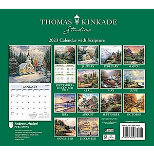 Thomas Kinkade Studios 2023 Deluxe Wall Calendar with Scripture